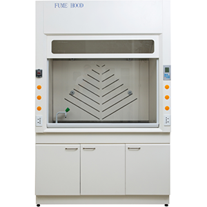 Fume hood with thick belt and LED light PP glass door frame with access ...